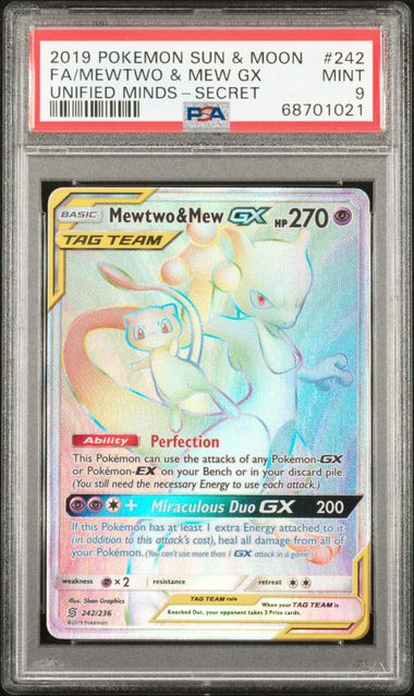 Mewtwo & Mew GX PSA 9 – Poke Gems MTL