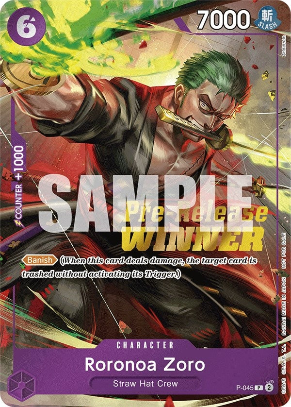Roronoa Zoro (OP-06 Pre-Release Tournament) [Winner] (P-045) (OP-PR ...